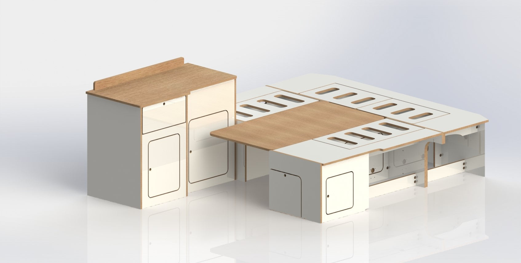 Ford Transit Custom | SWB | Campervan U Shape Seating Area / Unit ...